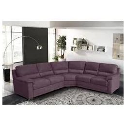 Ecksofa Egoitaliano "Doris, modernes Designerecksofa in hochwertigen Microfaserqualitäten" Sofas Gr. B/H/T: 266cm x 90cm x 246cm, Luxus-Microfaser BLUSH, langer Schenkel links, lila (plum) edle Detailverarbeitung, wahlweise fleckenabweisend oder in Lederoptik