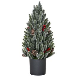 HOMCOM Künstlicher Weihnachtsbaum kleiner Tisch-Christbaum 170 Äste schneebedecktes Design einfacher Aufbau