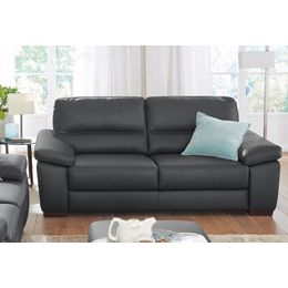 2-Sitzer Calia italia "Gaia, hochwertiges Ledersofa mit erstklassigem Sitzkomfort", schwarz, B:177cm H:92cm T:97cm, Leder SORRENTO - 100% Leder;Leder BULL - 100% Leder, Sofas, edles Design, in zwei hochwertigen Lederqualit&auml;ten