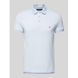 Tommy Hilfiger Slim Fit Poloshirt mit Logo-Stitching Modell 'PRETWIST MOULINE'