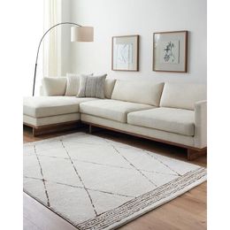 Surya - Teppich Kurzflor Wohnzimmer Etnhischer Berber Teppich Elfenbein/Braun 200 x 275 cm