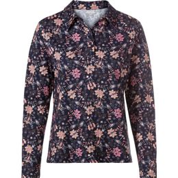 CRÉATION L Damen Print-Shirt mit Hemdkragen marine-rosenquarz-bedruckt Größe 40