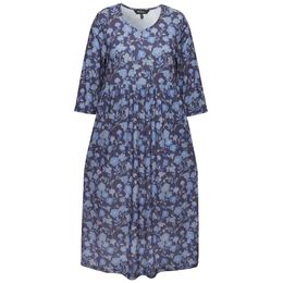 Ulla Popken Kleid Damen Gr&ouml;&szlig;e 62/64 blau / navy Winterkleid