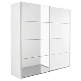 Schwebetürenschrank Rauch "Subito Kleiderschrank Bestseller" Schränke Gr. B/H/T: 181 cm x 197 cm x 61 cm, 1 Spiegel- und 1 Dekortür, 2, weiß Schlafzimmerschrank Schrank Garderobe mit 4 Spiegelelementen