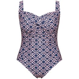 Ulla Popken Badeanzug Damen Größe 9XL indigo / hellpink
