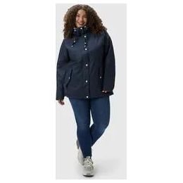 Regenjacke Ragwear "Marge" Gr. 4XL (48), blau (deep) Damen Jacken warm gefütterter Winter Regenmantel