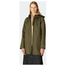 Regen- und Matschjacke Ilse Jacobsen "RAIN135" Gr. 44, grün (army) Damen Jacken Abnehmbare Kapuze, Schlitze an den Seitennähten