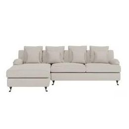 Guido Maria Kretschmer Home & Living Ecksofa GUIDO MARIA KRETSCHMER HOME & LIVING "NORIN L-Form" Sofas Gr. B/H/T: 296cm x 92cm x 180cm, Flachgewebe, Recamiere links, beige (creme) zwei Fußarten: vorne - Rollen, hinten Holzfüße