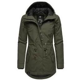 Winterjacke Ragwear "Monadis Black Label" Gr. XS (34), grün (olivgrün) Damen Jacken stylischer Winterparka für die kalte Jahreszeit