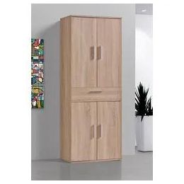 Mehrzweckschrank Procontour Schränke Gr. T: 34 cm, 4 St., Basisausführung, braun (sonoma eiche) Breite 64cm, mit Türen und Schublasten