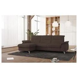 Sit & More Ecksofa SIT & MORE "Astoria L-Form" Sofas Gr. B/H/T: 260cm x 91cm x 175cm, Microfaser, Recamiere links, mit Kopfteilverstellung-mit Armlehnfunktion-mit Relaxfunktion motorisch im Sofa 2,5-sitzig-mit Relaxfunktion motorisch in Recamiere, braun wahlweise mit motorischer Relaxfunktion