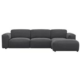 Ecksofa FLEXLUX "Lucera bequem und komfortabel durch hochwertigen Sitzaufbau, L.Form" Sofas Gr. B/H/T: 284cm x 73cm x 171cm, Chenille, Chaiselongue rechts, grau (dervit grau) modern & anschmiegsam, Kaltschaum, Stahl-Wellenunterfederung