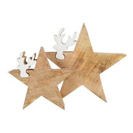 MyFlair Deko Puzzle Star mit Renntier, 2-er Set