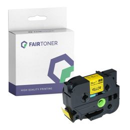 FairToner Kompatibel für Brother TZE-FX651 Schriftband 24mm/8m Schwarz auf Gelb