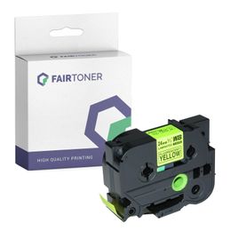 FairToner Kompatibel für Brother TZE-C51 Schriftband 24mm/8m Schwarz auf Gelb