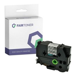 FairToner Kompatibel für Brother TZE-S151 Schriftband 24mm/8m Schwarz auf Transparent