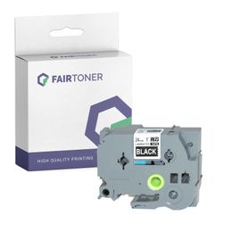 FairToner Kompatibel für Brother TZE-355 Schriftband 24mm/8m Weiss auf Schwarz