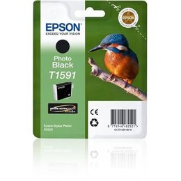 Original Epson Stylus Photo R 2000 (C13T15914010 / T1591) Druckerpatrone Photo Schwarz