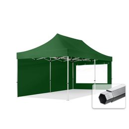 TOOLPORT 3x6m Aluminium Faltpavillon, inkl. 2 Seitenteile, dunkelgrün - (600234)