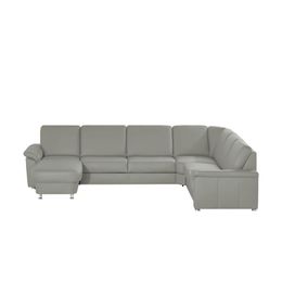 meinSofa Wohnlandschaft Leder Carolin ¦ grau ¦ Maße (cm): B: 330 H: 9