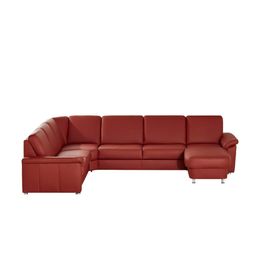 meinSofa Wohnlandschaft Leder Carolin ¦ rot ¦ Maße (cm): B: 330 H: 91