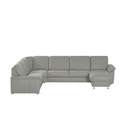 meinSofa Wohnlandschaft Leder Carolin ¦ grau ¦ Maße (cm): B: 330 H: 9