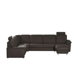 meinSofa Wohnlandschaft Leder Carolin ¦ braun ¦ Maße (cm): B: 330 H: