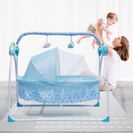 Elektrische Stubenwagen Babywiege Schaukel Baby Stuben Bett Bettchen Beistellbett Automatik Babyschaukel Babybett, Schaukelstuh mit 12 Liedern und