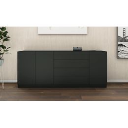 borchardt Möbel Sideboard BORCHARDT MÖBEL "Vaasa" Sideboards Gr. B/H/T: 190 cm x 79 cm x 35 cm, 4, schwarz (schwarz matt) Breite 190 cm