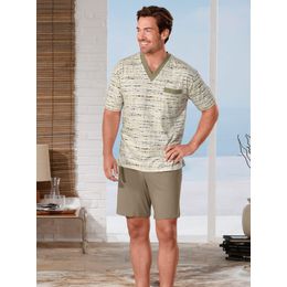 Götting Schlafanzug GÖTTING Gr. 54, grün (grün, natur) Herren Homewear-Sets