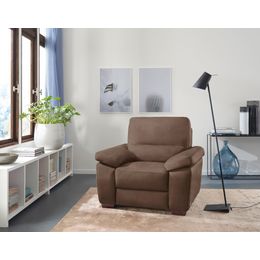 Sessel Calia italia "Gaia, in edlem Design und mit erstklassigem Sitzkomfort", braun, B:100cm H:92cm T:94cm, Luxus-Microfaser Ginevra (100% Polyester), Sessel, Sessel, aus pflegeleichtem Luxus-Microfaser Ginevra Hydro Care
