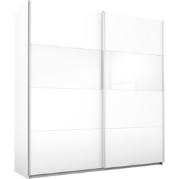 Schwebetürenschrank Rauch "Quadra BESTSELLER Schrank Schlafzimmerschrank in vielen Breiten" Schränke Gr. B/H/T: 226 cm x 230 cm x 62 cm, 2 St., weiß (weiß, weißglas) Kleiderschrank Garderobenschrank mit Glaselementen