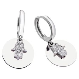 Paar Ohrhänger dKeniz "925/- Sterling Silber rhodiniert Glänzend Zirkonia Weiß" Ohrringe Gr. ONE-SIZE, Silber 925 (Sterlingsilber), weiß (weiß, weiß) Damen