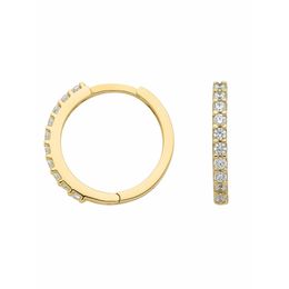 Adelia´s Paar Creolen ADELIA´S "333 Gold Ohrringe mit Zirkonia" Gr. Damen, Gelbgold 333, goldfarben (gold) Damen mit Zirkonia Goldschmuck für