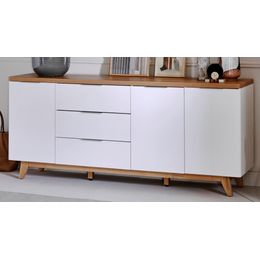 Sideboard Jahnke "LIBRE" Sideboards Gr. B/H/T: 180 cm x 77,4 cm x 39 cm, 3 St., braun (kerneiche, weiß) Breite ca. 180