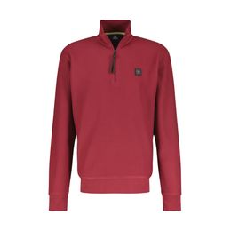 Troyer Lerros "Lerros Troyer-Sweatshirt in Strukturqualität" Gr. L, rot (deep garnet red) Herren Pullover