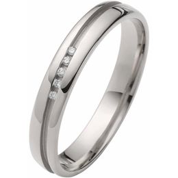 Trauring Firetti "Schmuck Geschenk Gold 375 Hochzeit Ehering "LIEBE"" Fingerringe Gr. 16,5, 0,025 ct SI = kleine Einschlüsse mit Brillanten, Weißgold 375, 3,5 mm, weiß (weißgoldfarben) Made in Germany, wahlweise mit oder ohne Brillanten