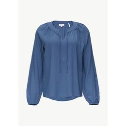 s.Oliver - Strukturierte Bluse mit Raffdetails, Damen, blau, Größe 44