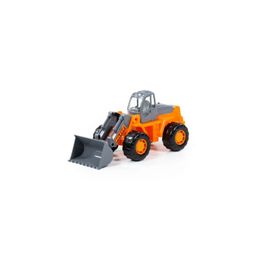 Polesie Spielzeug Traktor, Radlader 36940 Frontlader, beweglicher Arm, Trecker orange