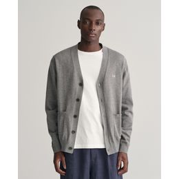 Gant Classic V-Neck Strickjacke aus Baumwolle