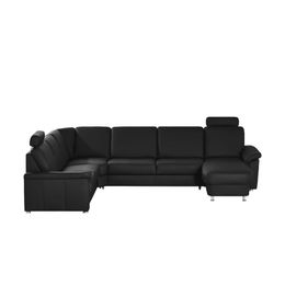 meinSofa Wohnlandschaft Leder Carolin ¦ schwarz ¦ Maße (cm): B: 330 H