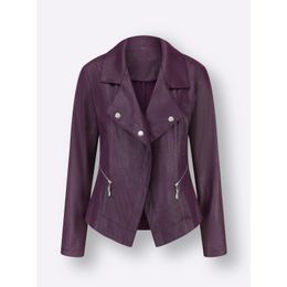 WITT Damen Lederimitat-Blazer mit spitz zulaufendem Saum, traube, Gr&ouml;&szlig;e 46