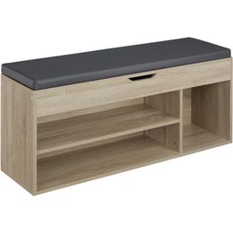 TecTake&reg; Schuhbank, f&uuml;r 9 Paar Schuhe, gro&szlig;es Klappfach, 104 x 30 x 49 cm