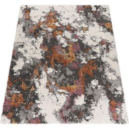 Paco Home - Hochflor Teppich Wohnzimmer Esszimmer Shaggy Vintage Abstraktes Muster 200x280 cm, Bunt 3