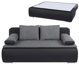 Roller Boxspringsofa - schwarz-grau - Dauerschläfer