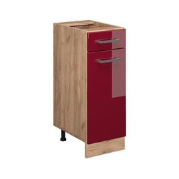 Küchenunterschrank R-Line, Bordeaux Hochglanz, 30 cm ohne Arbeitsplatte, VICCO