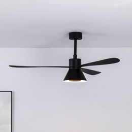 Faro Barcelona Deckenventilator Amelia Cone, LED-Leuchte, schwarz