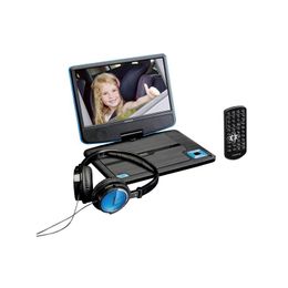 Lenco DVP-910BL - Portable 9" DVD player with USB headphones and mounting bracket - Blue/Black