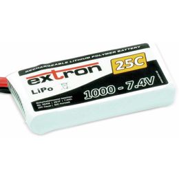 EXTRON Modellbau-Akkupack X2, LiPo, 7,4 V-/1000 mAh, 25C