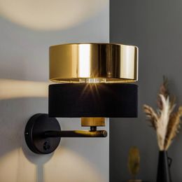 TK Lighting Wandleuchte Hilton, schwarz/gold